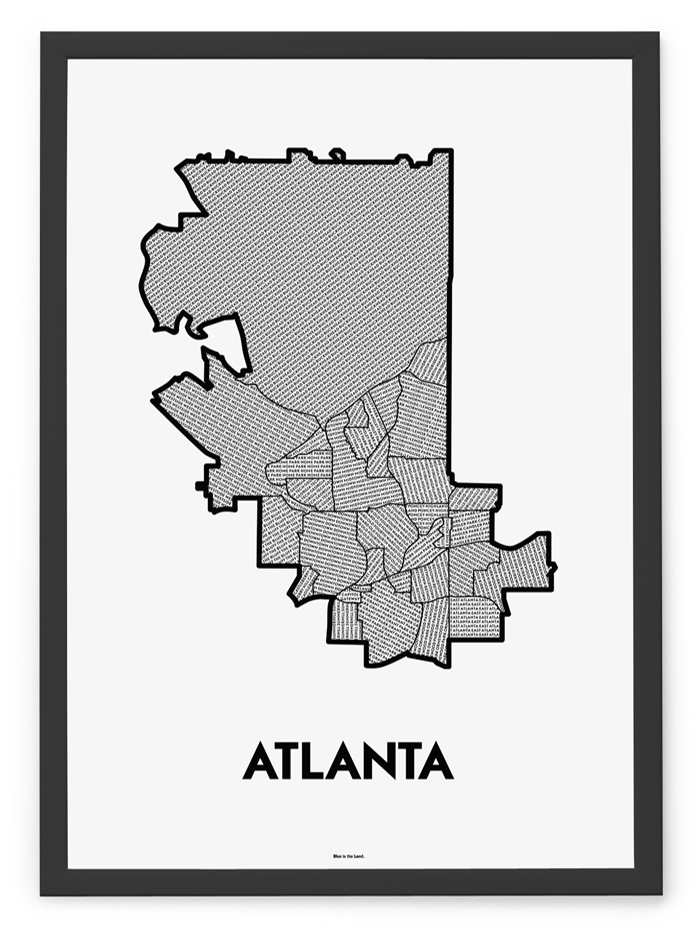 ‘Neighborhoods of Atlanta’ Patchwork Map | Blue is the Land